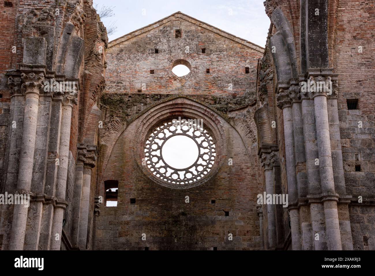 Destroyed window rosette at the abandoned Cistercian monastery San ...