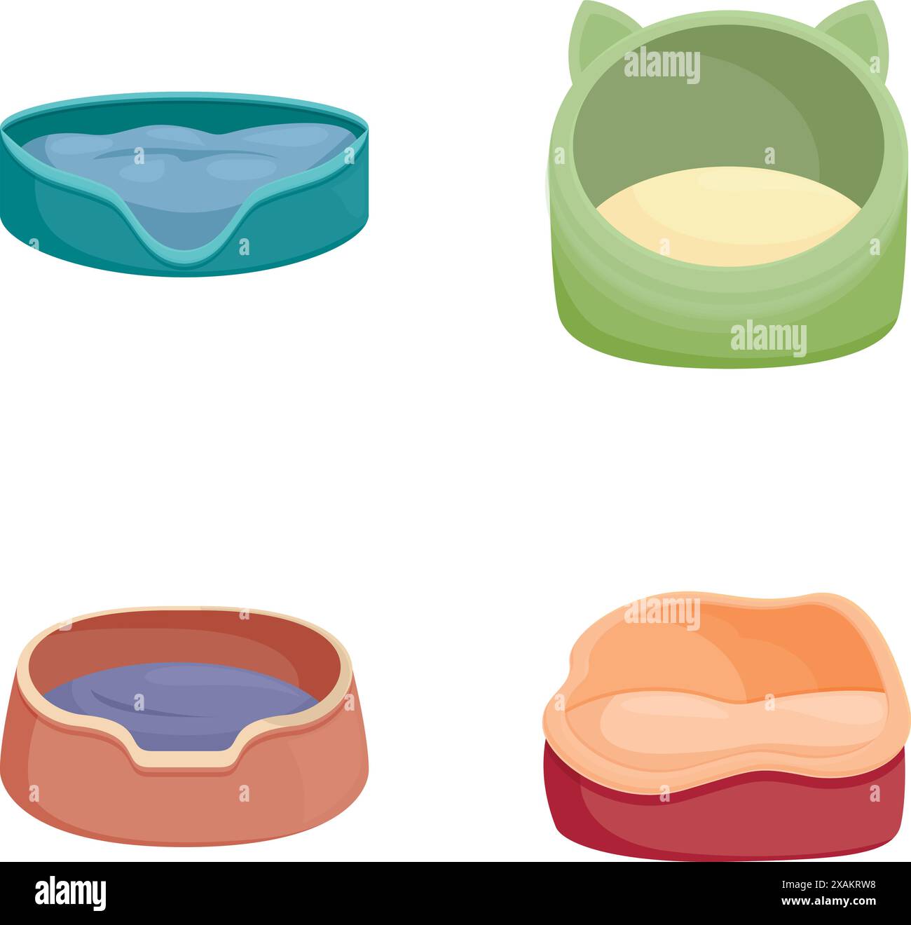 Assorted pet bowls set for feeding and hydration of domestic animals ...