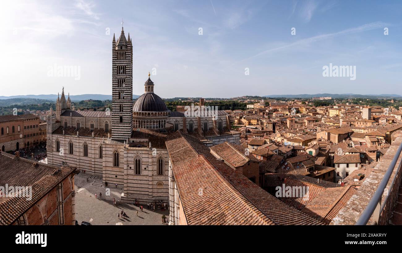 The Siena cathedral and its cupola, seen from the Facciatone panoramic ...