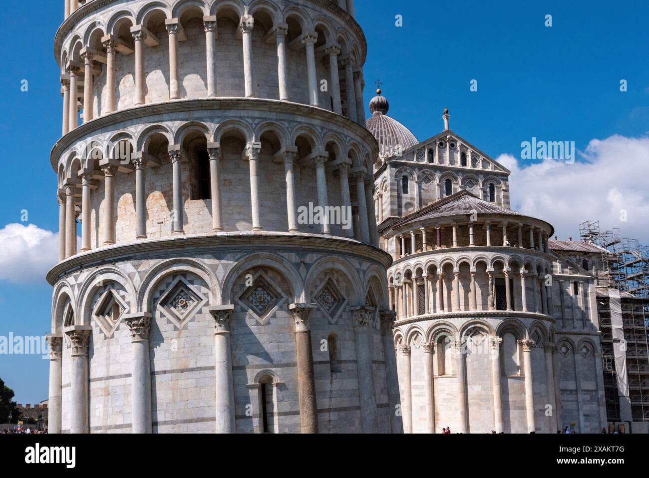 The famous leaning tower at the cathedral of Pisa, Italy Stock Photo ...