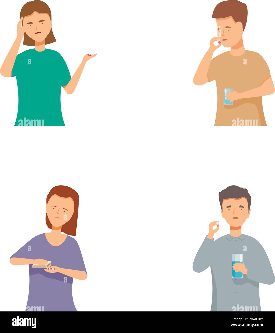 Collection of four illustrations showcasing individuals with various ...