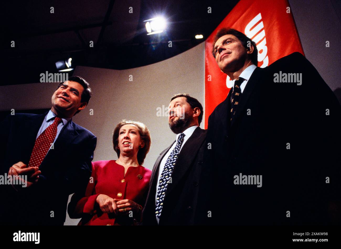 Gordon Brown, Margaret Beckett, David Blunkett and Tony Blair (L-R) at ...