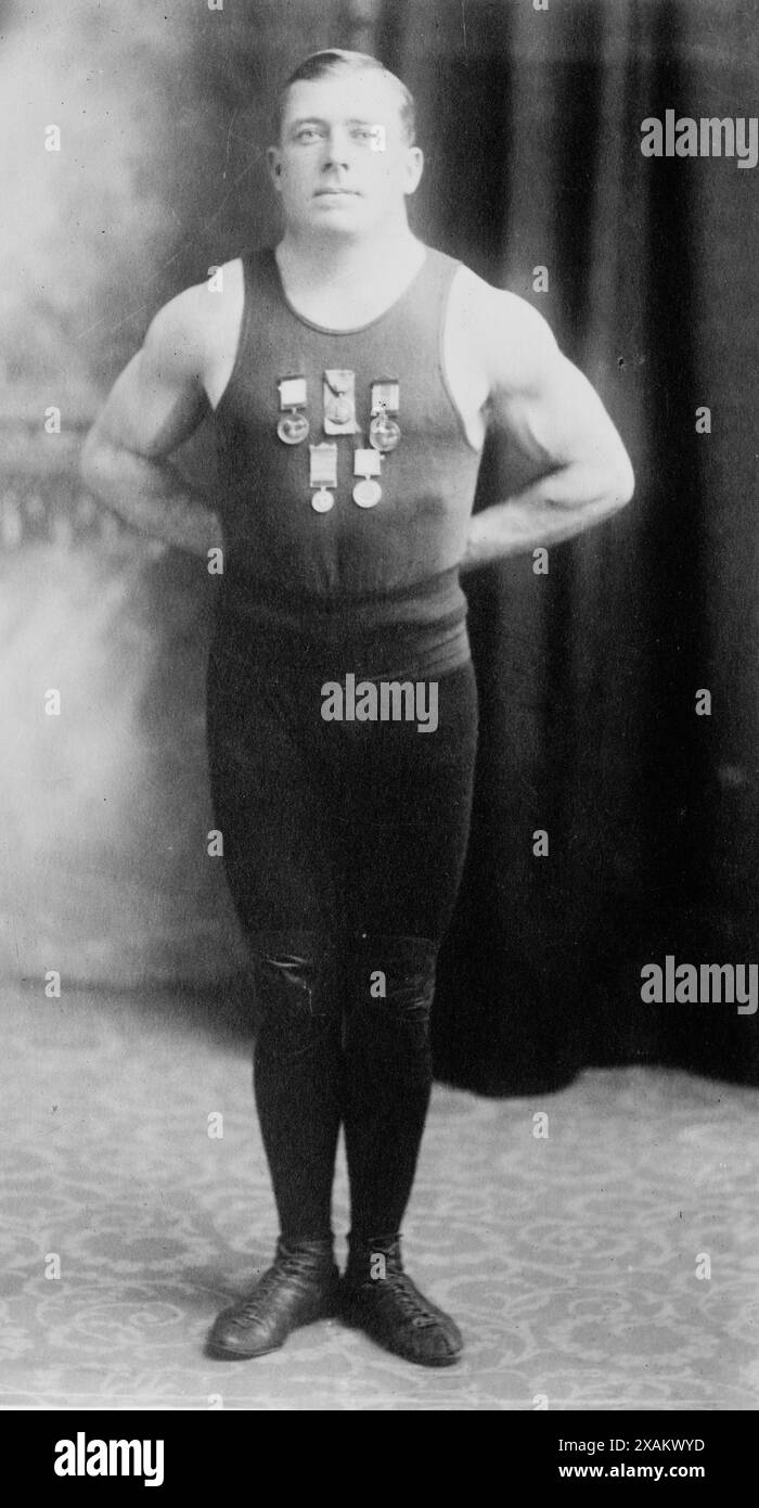 Carl Nelson, between c1910 and c1915. Shows Danish champion wrestler ...