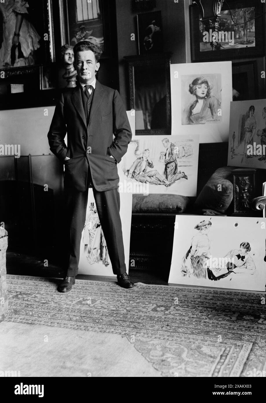 Jas. Montgomery Flagg, between c1910 and c1915. Shows illustrator and ...