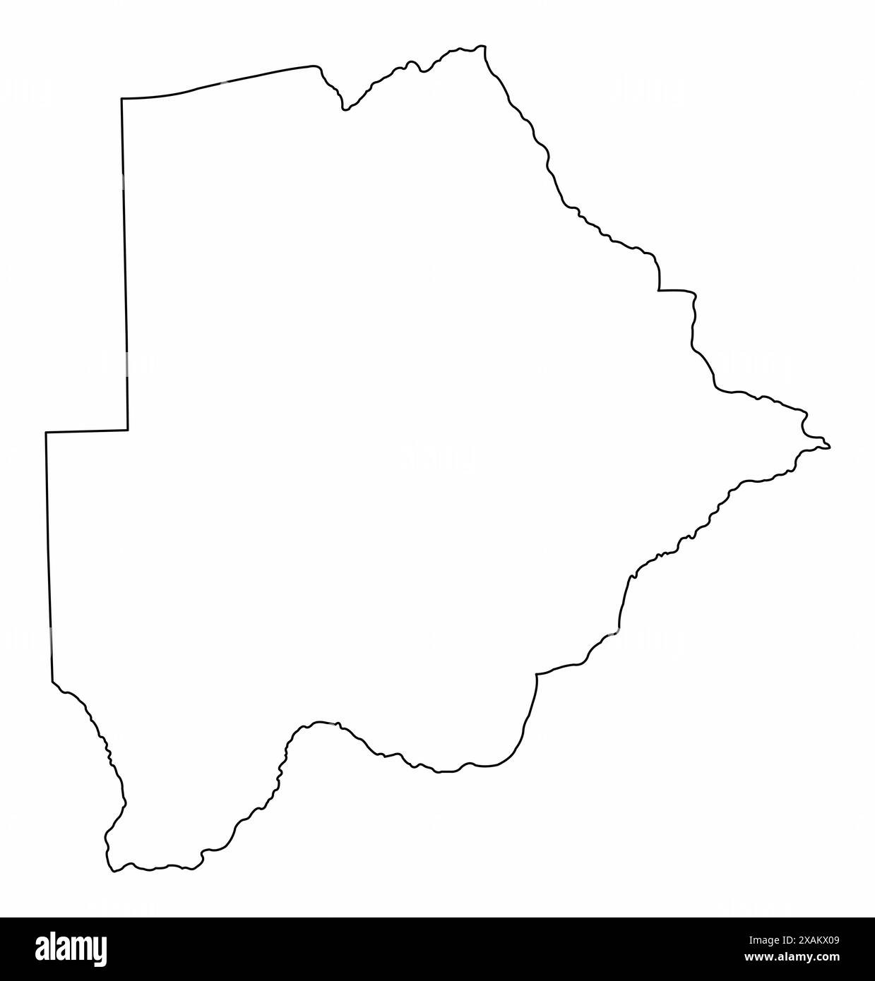 Botswana outline map isolated on white background Stock Vector Image ...