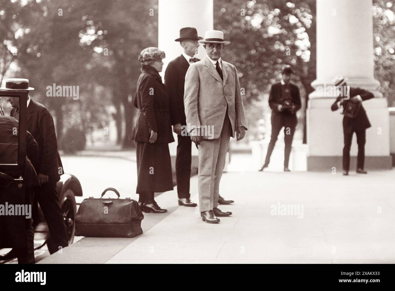 Dr. Charles Mayo (1865-1939), co-founder of the Mayo Clinic, arriving ...