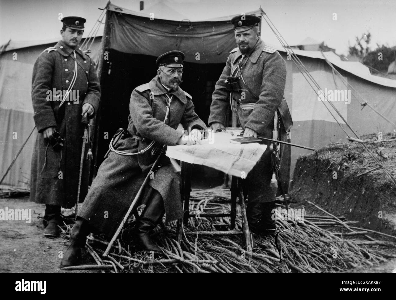 Gen. Sarafoff & Chief of Staff Col. Bournof, Tchataldja, between c1910 ...