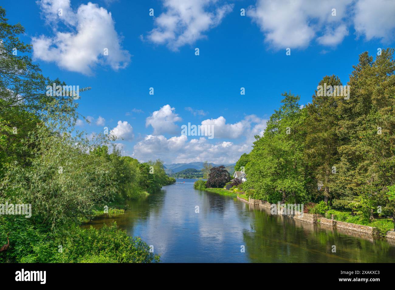 The River Eamont looking towards Ullswater, Pooley Bridge, Lake ...