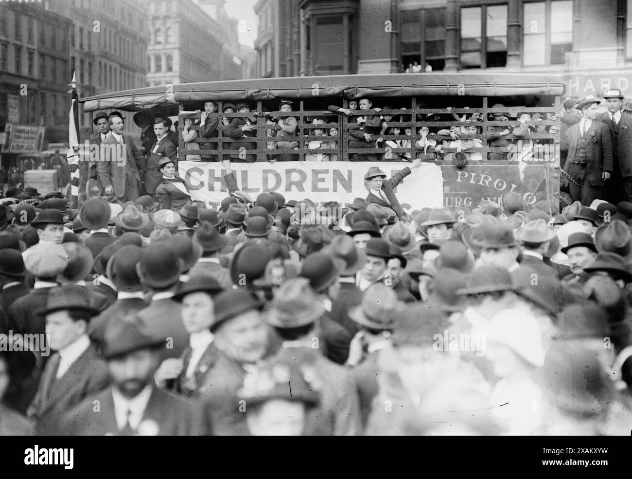 N.Y. May Day parade - Strikers' children from Paterson, 1913. Shows ...