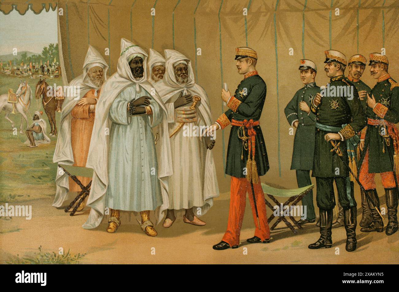 Hispano-Moroccan War (1859-1860). General O'Donnell (1809-1867) imposed the peace treaty on ...