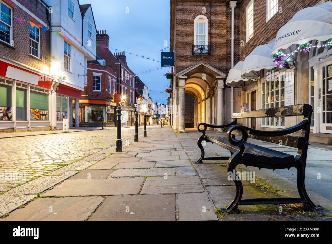 Evening on Burgate in Canterbury city centre, Kent, England Stock Photo ...