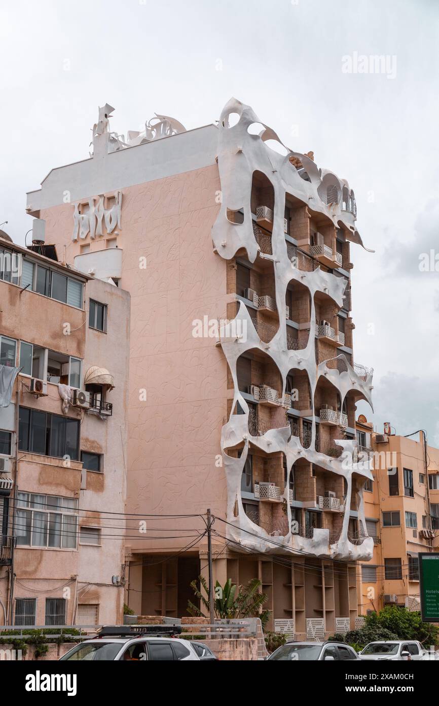 Tel Aviv, Israel - October 2, 2023 - The Crazy House is a nine story ...