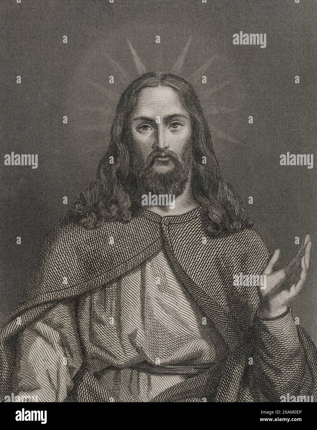Christ portrait engraving 19th hi-res stock photography and images - Alamy