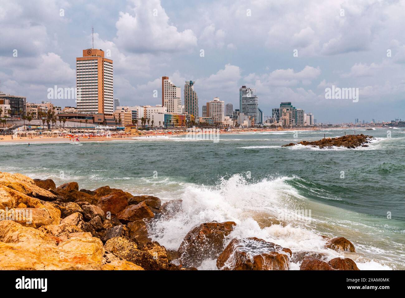Tel Aviv, Israel - October 8, 2023 - Scenic seascape view from the Tel ...