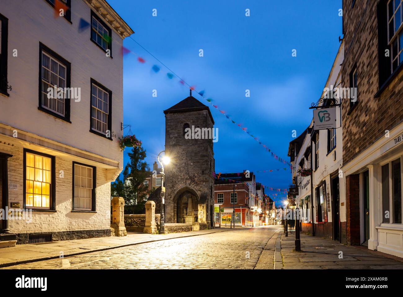 Evening on Burgate in Canterbury city centre, Kent, England Stock Photo ...