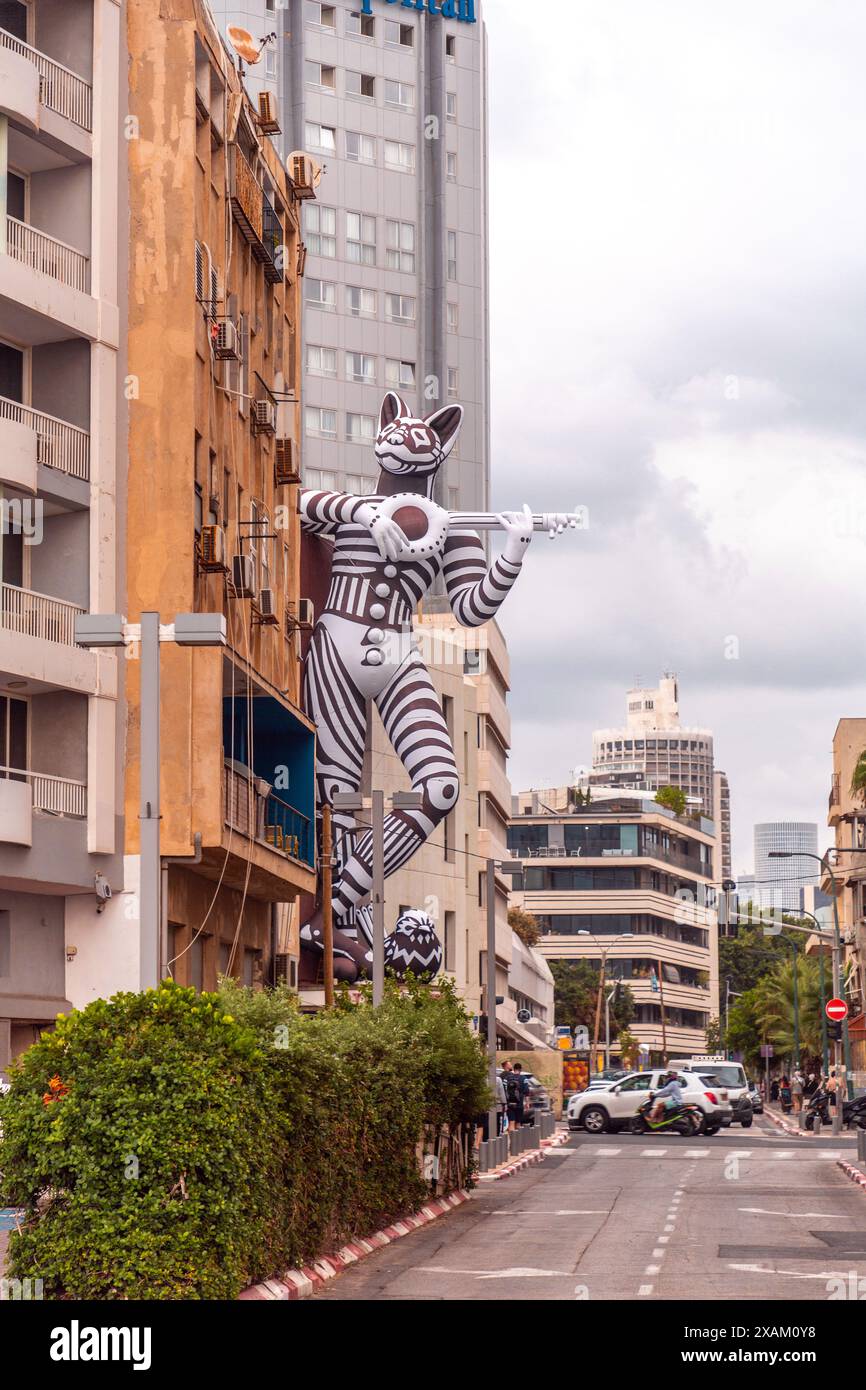 Tel Aviv, Israel - October 12, 2023 - Inflatable statue installed on ...