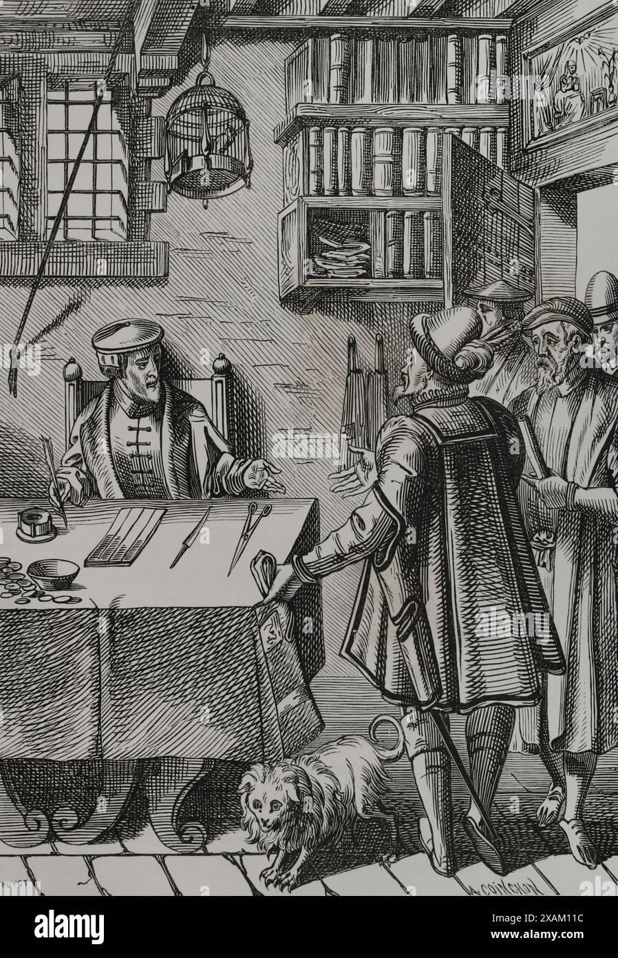 The Tax Collector. Drawing by Albert Coinchon and engraved by Huyot ...