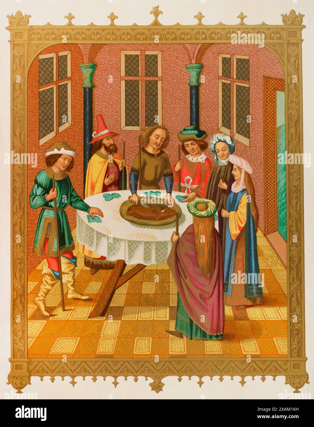 The Jews Passover. Facsimile of a miniature from a 15th-century missal ...