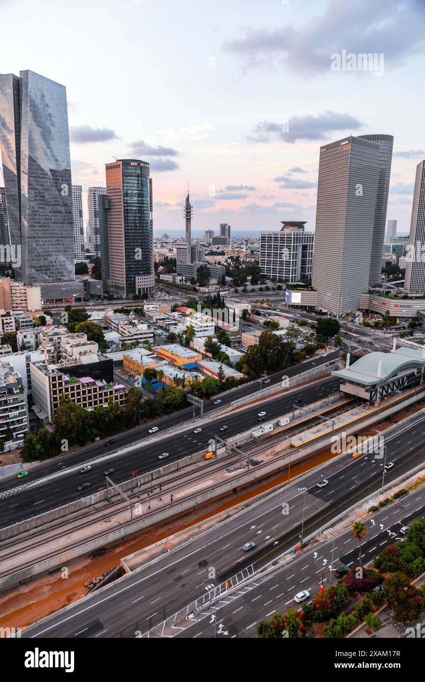 Tel Aviv, Israel - October 14, 2023 - Aerial view of the buildings and ...