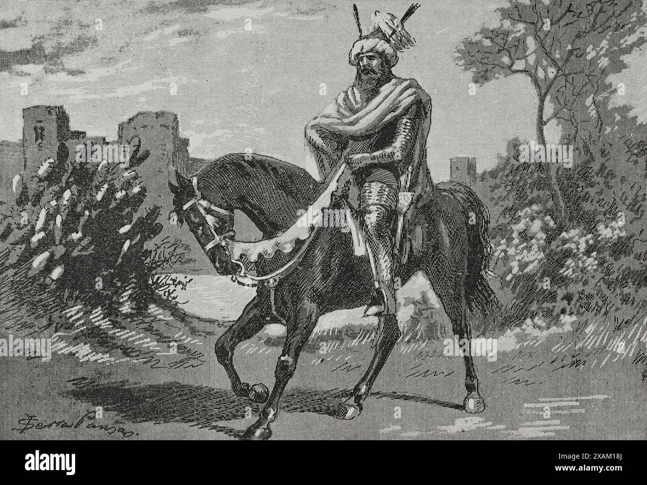 Abu Amir al-Mansur (ca. 939-1002). Muslim Arab Andalusi military leader ...