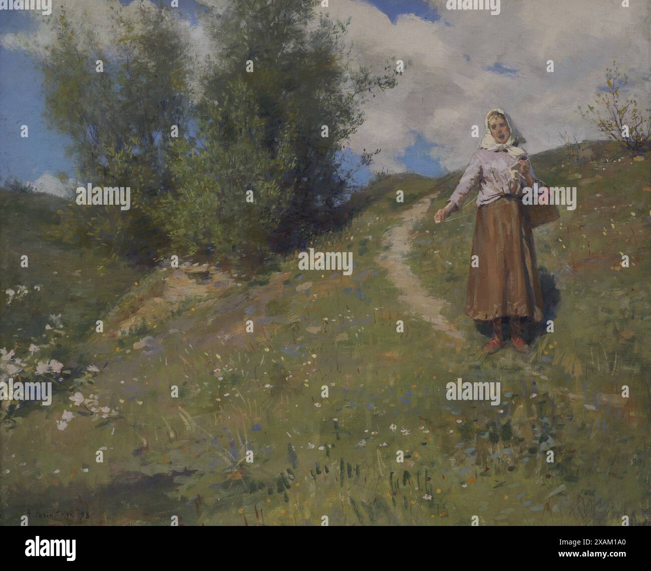 Janis Rozentals (1866-1916). Latvian painter. Song of the Shepherdess ...