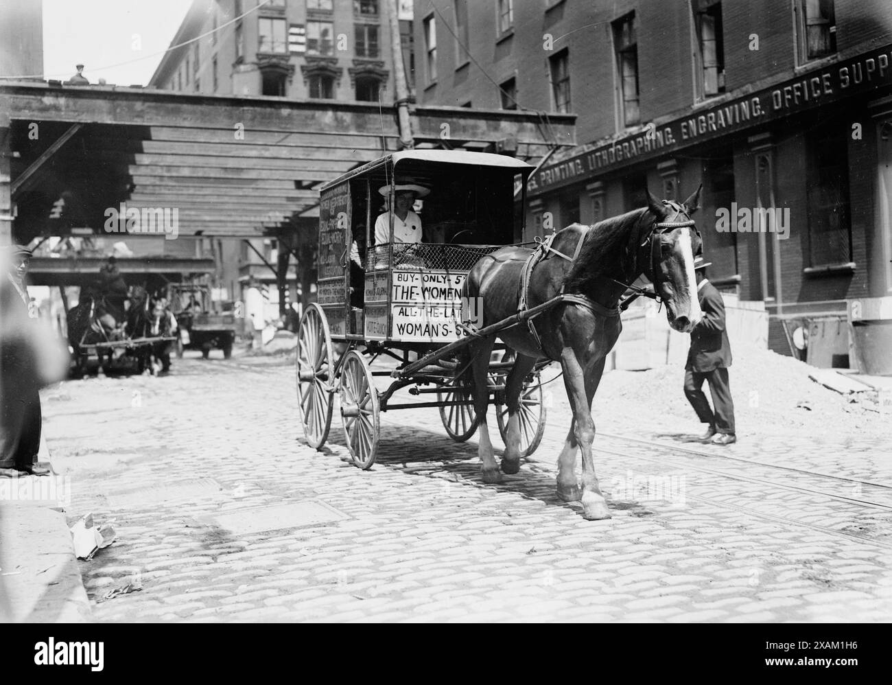 Suffragettes on way to Boston, 1913. Shows suffragist Elisabeth Freeman ...
