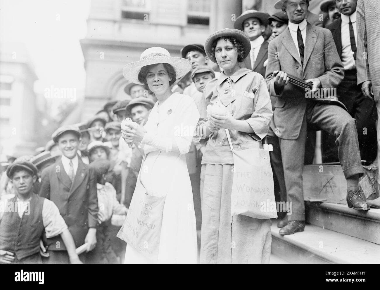 Sending pigeons?, between c1910 and c1915. Shows suffragists Elisabeth ...
