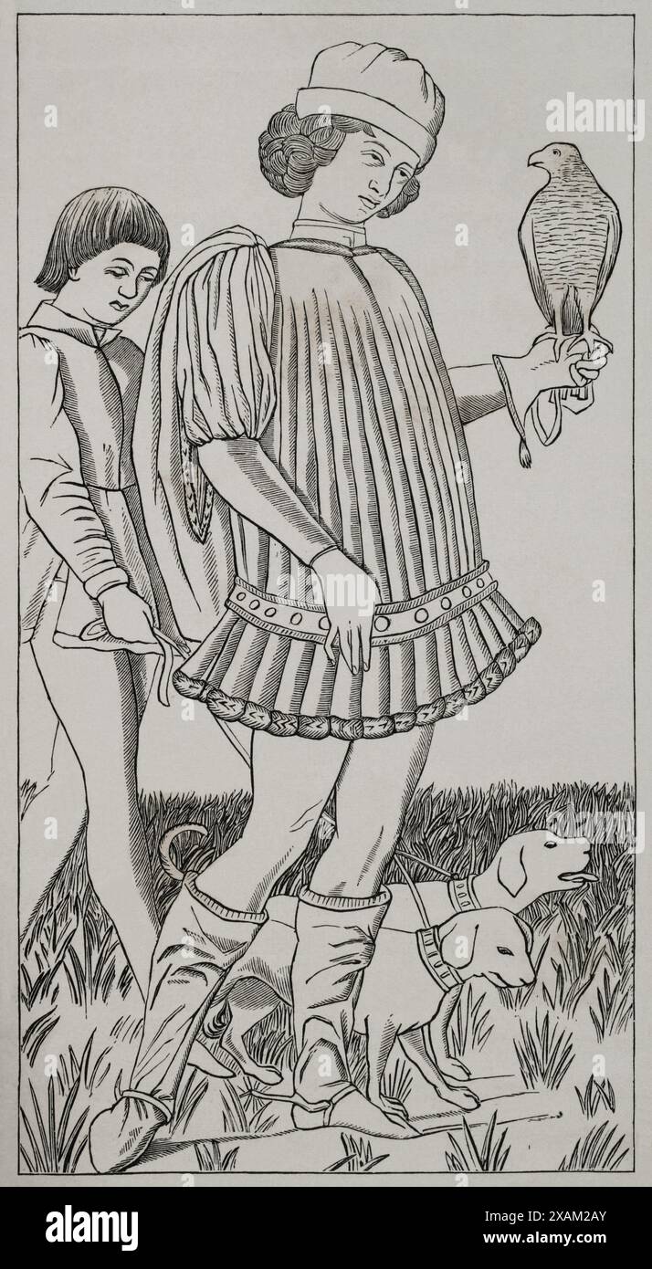 Italian nobleman of the 15th century. Engraving after number 5 of E ...