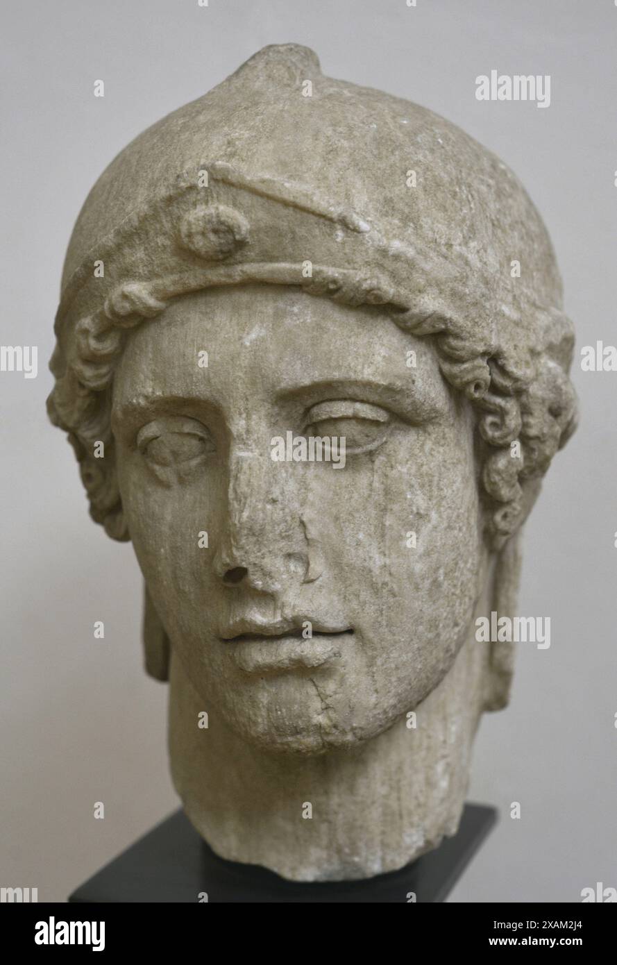 Athena. Head of a marble statue. 2nd century AD. From the ancient city ...