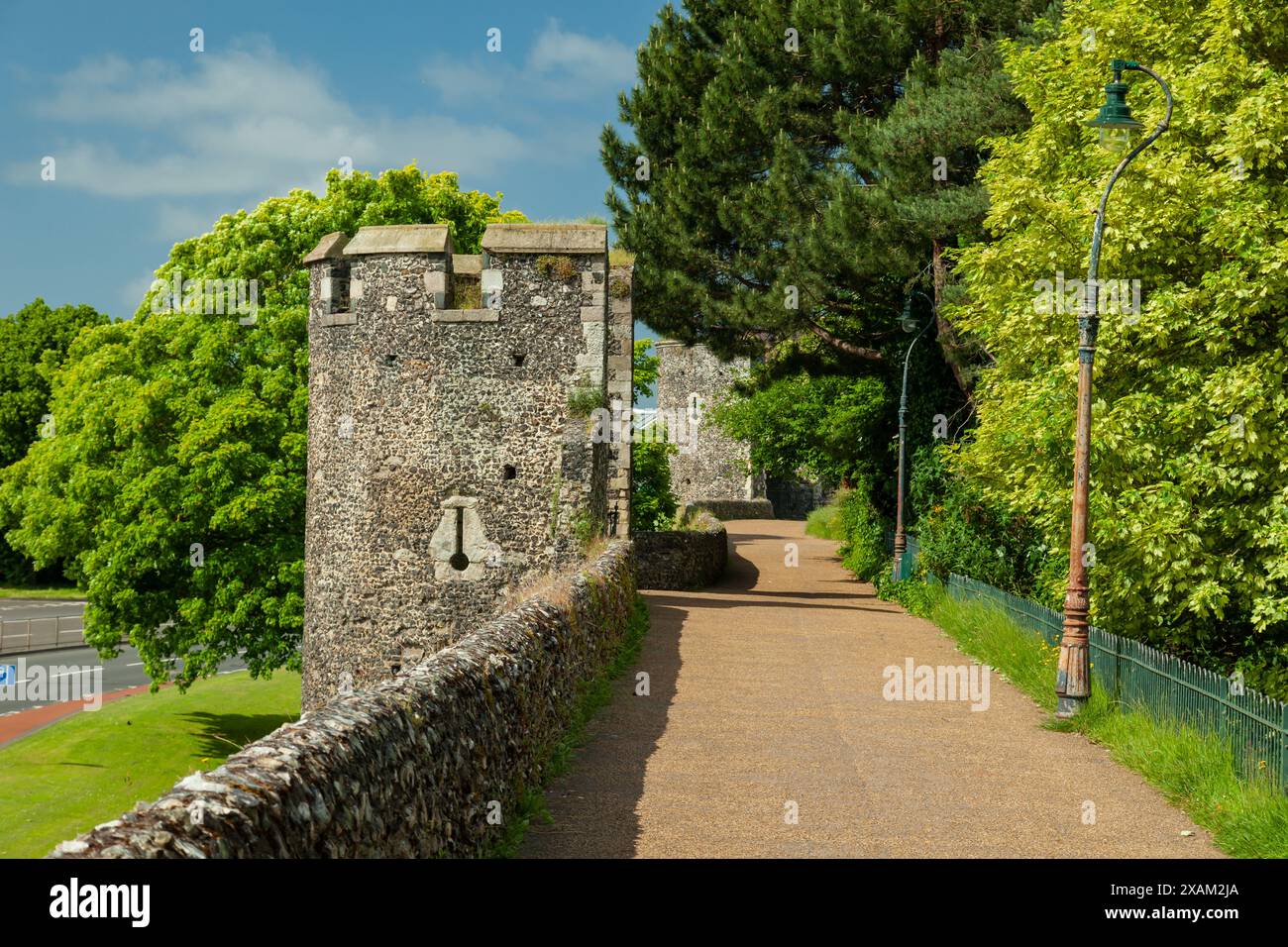 Spring morning on Canterbury city walls, Kent, England Stock Photo - Alamy