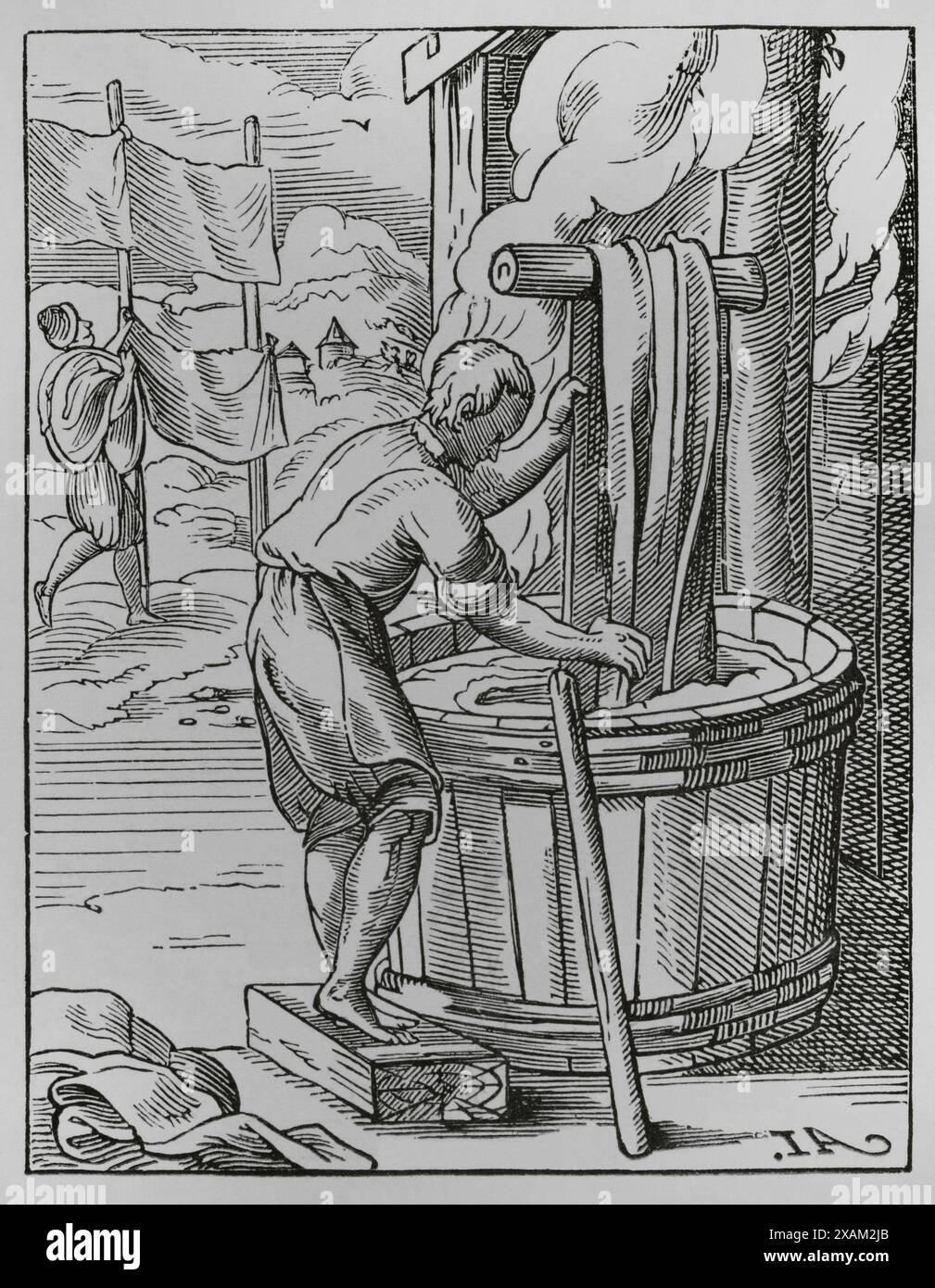 The trades. The dyer. Facsimile after a drawing and engraving by Jost ...