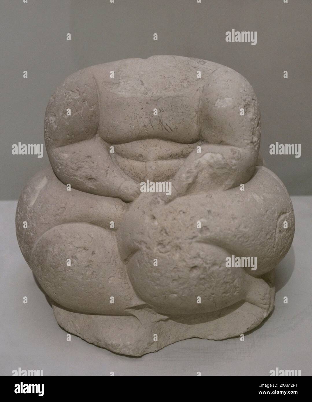 Headless sculpture of a seated human figure. From Hagar Qim, Malta ...