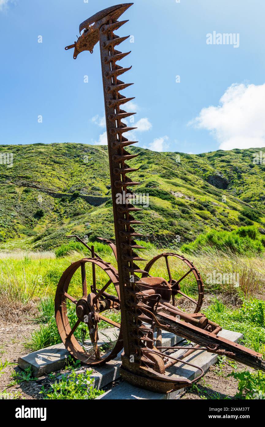 scythe; blades; sharp; cut; mow; Rusted, old antique farm scythe ...