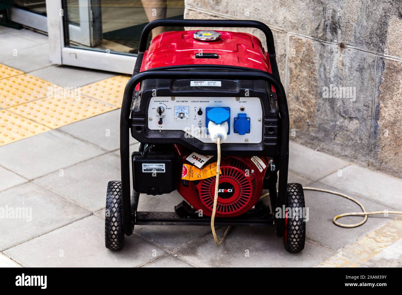 Kharkiv, Ukraine, June 6, 2024 Electricity generator on the streets of ...