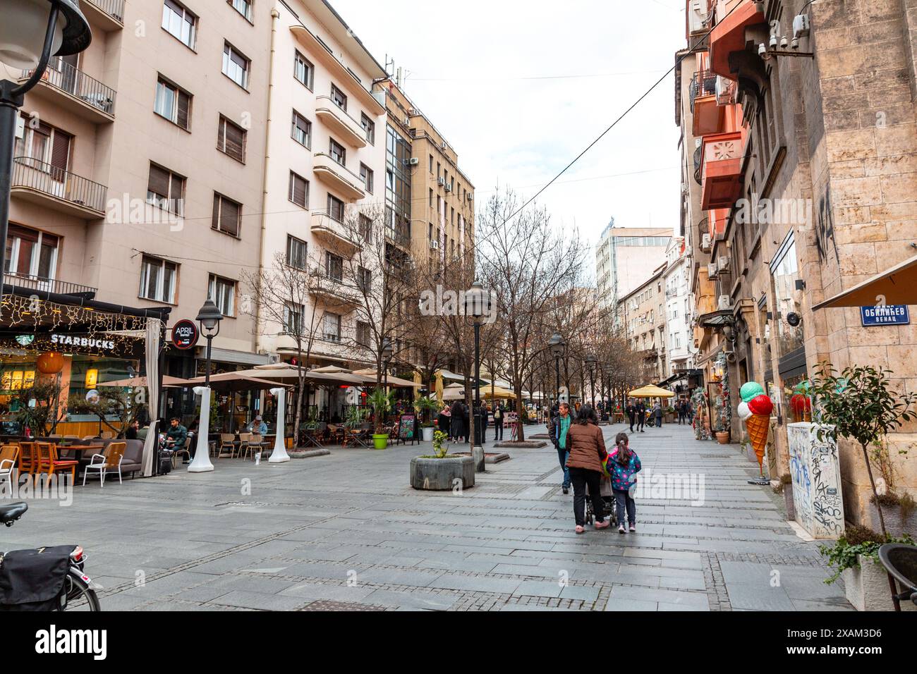Belgrade, Serbia - 8 FEB 2024: Knez Mihailova Street is the main ...