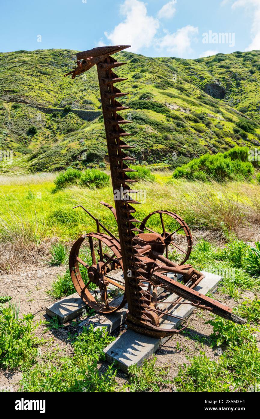 scythe; blades; sharp; cut; mow; Rusted, old antique farm scythe ...