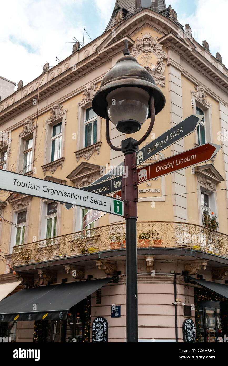 Belgrade, Serbia - 8 FEB 2024: Knez Mihailova Street is the main ...