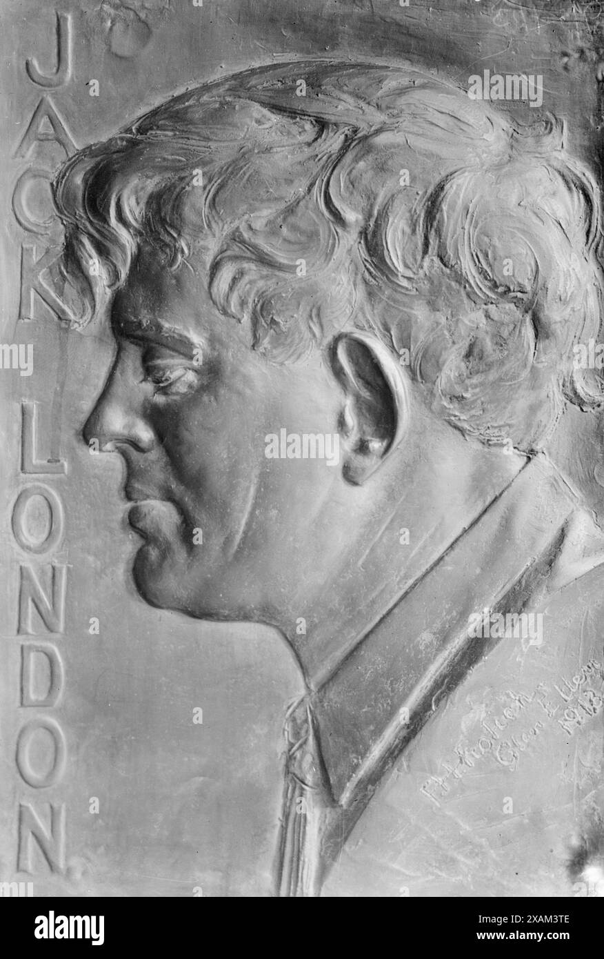 Frolich's Jack London, 1913. Shows profile relief portrait of Jack ...