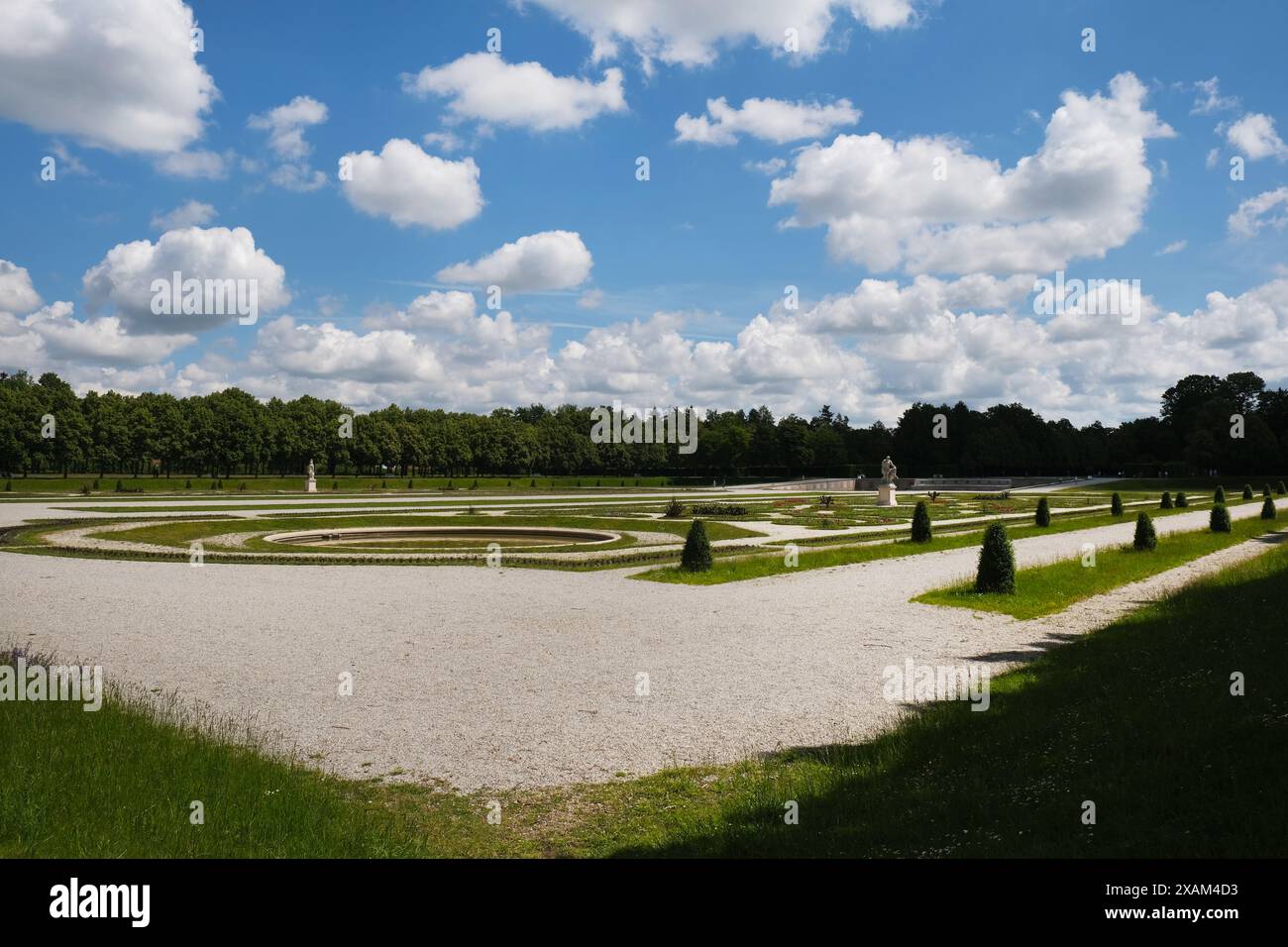 Grand baroque park around the Schleissheim Palace in the village of ...