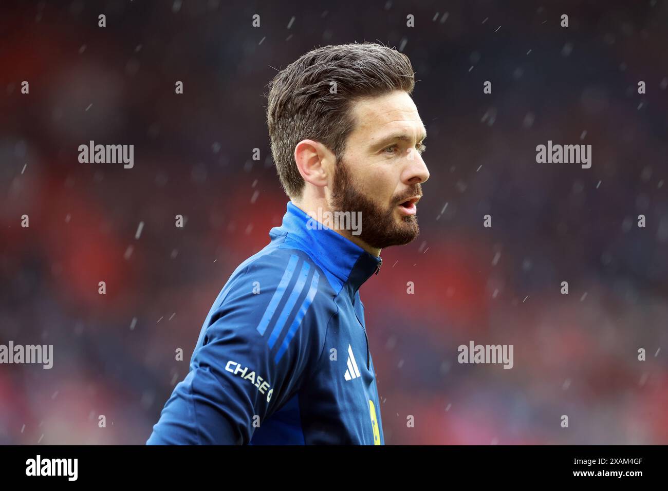 Scotland goalkeeper Craig Gordon warming up prior to kick-off before an ...