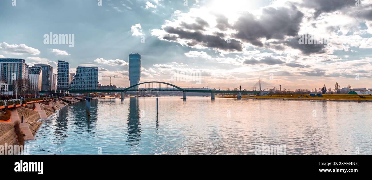 Belgrade, Serbia - 8 FEB 2024: Belgrade Waterfront is an urban renewal ...