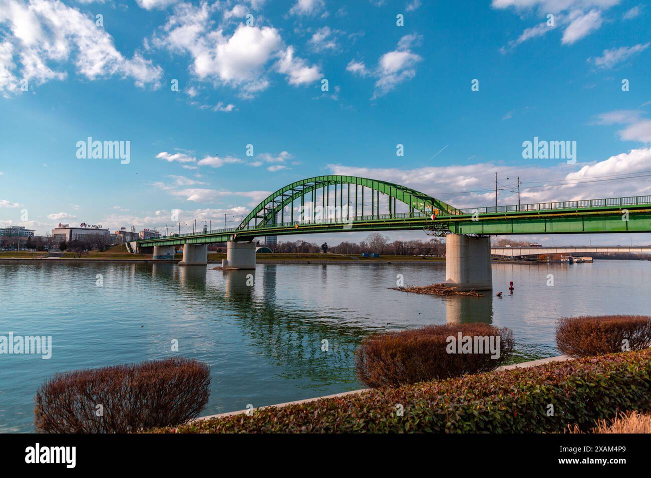Belgrade, Serbia - 8 FEB 2024: The Old Sava Bridge is a 430 metre long ...