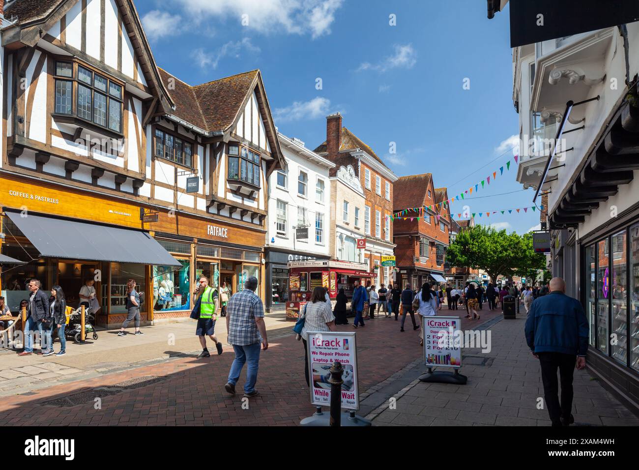 Spring afternoon in Canterbury city centre, Kent, England Stock Photo ...