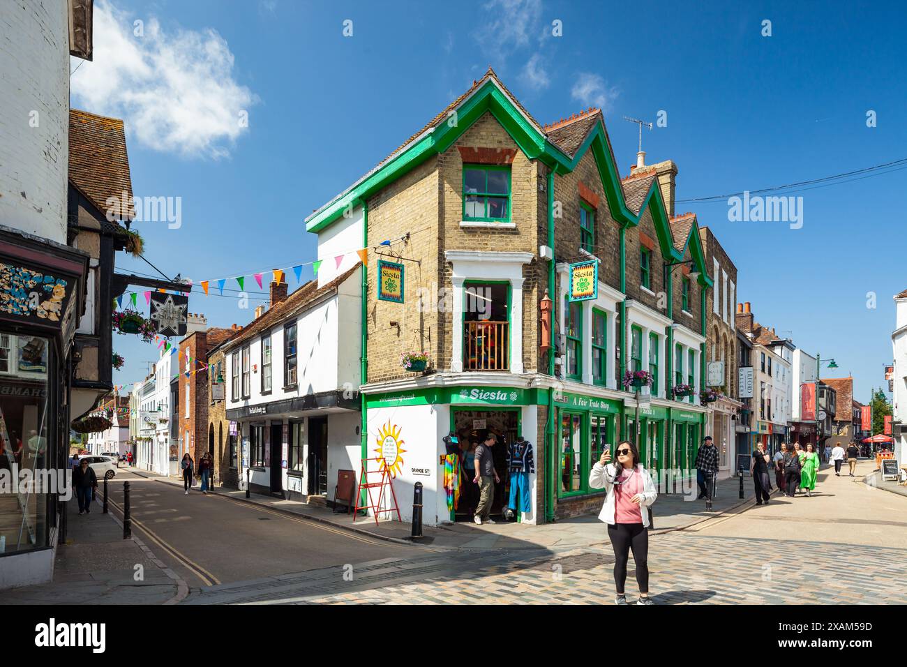 Spring afternoon in Canterbury city centre, Kent, England Stock Photo ...