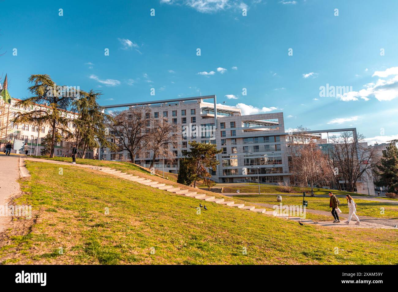 Belgrade, Serbia - 8 FEB 2024: Terazije is the central town square and ...
