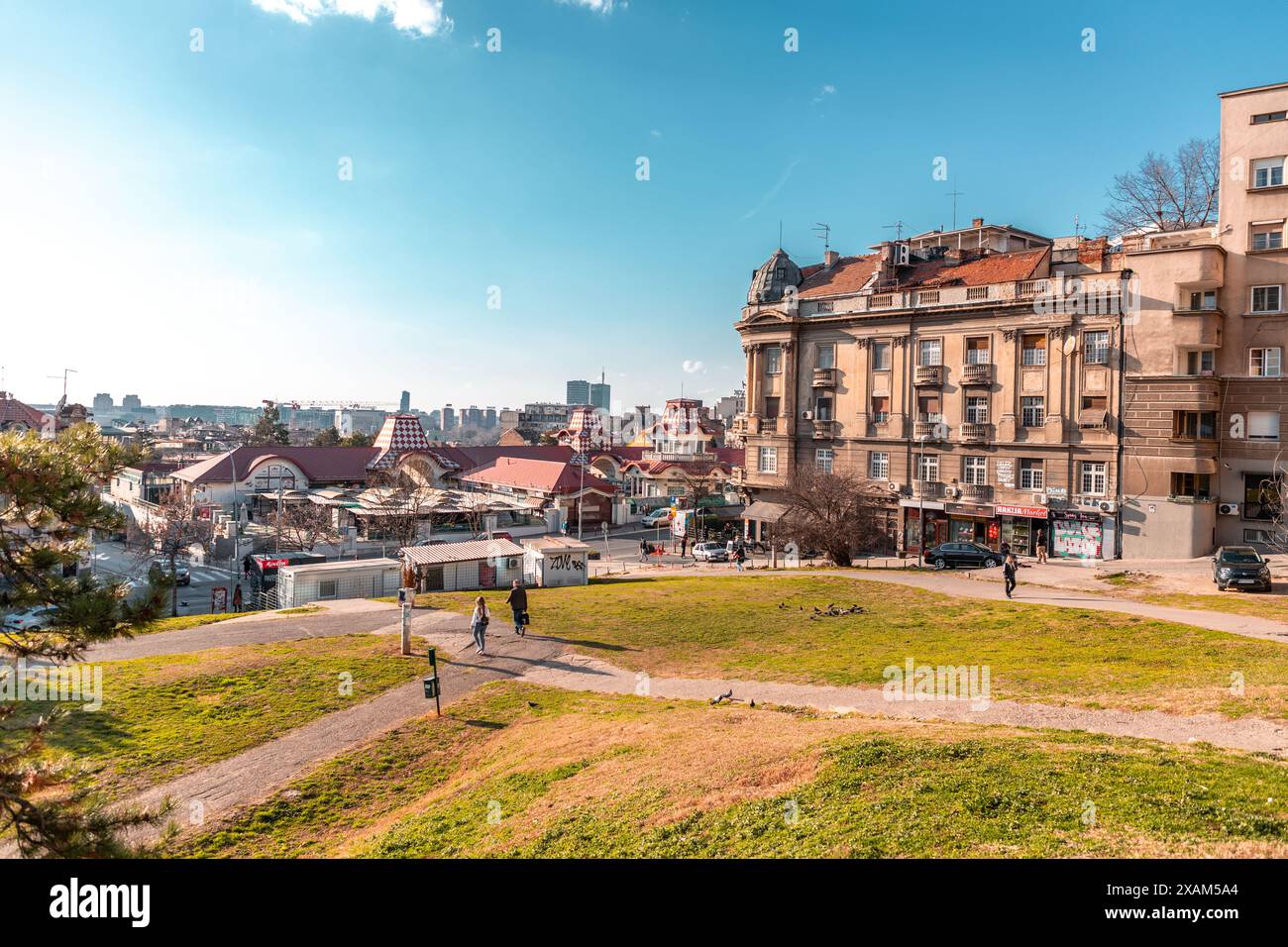 Belgrade, Serbia - 8 FEB 2024: Zeleni Venac farmers market in Stari ...