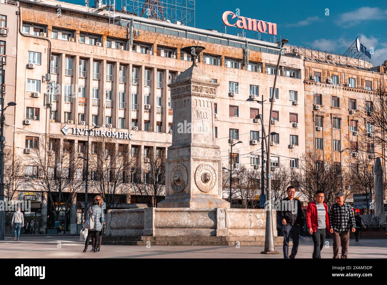 Belgrade, Serbia - 8 FEB 2024: Terazije is the central town square and ...