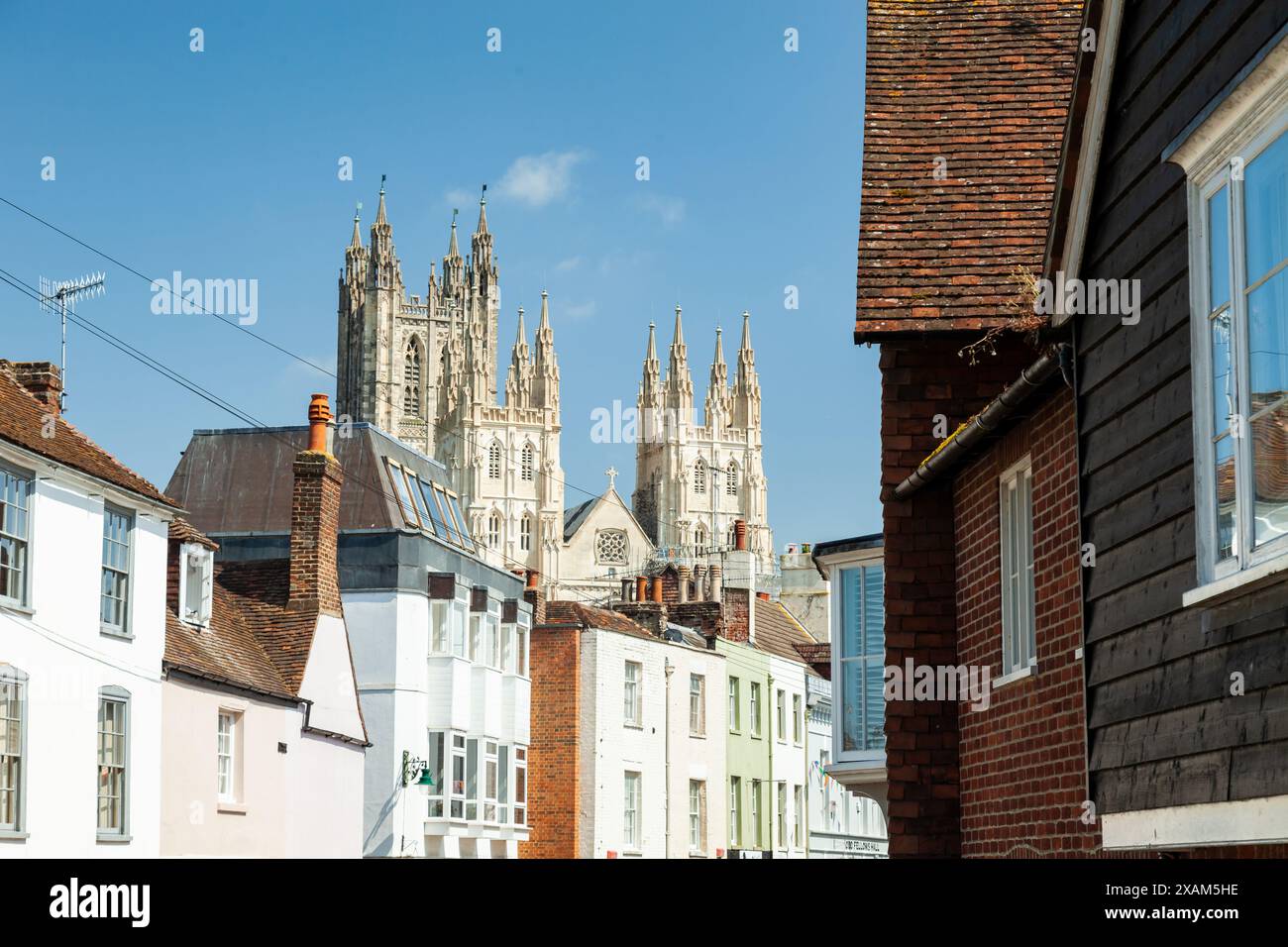 Spring afternoon in Canterbury city centre, Kent, England Stock Photo ...