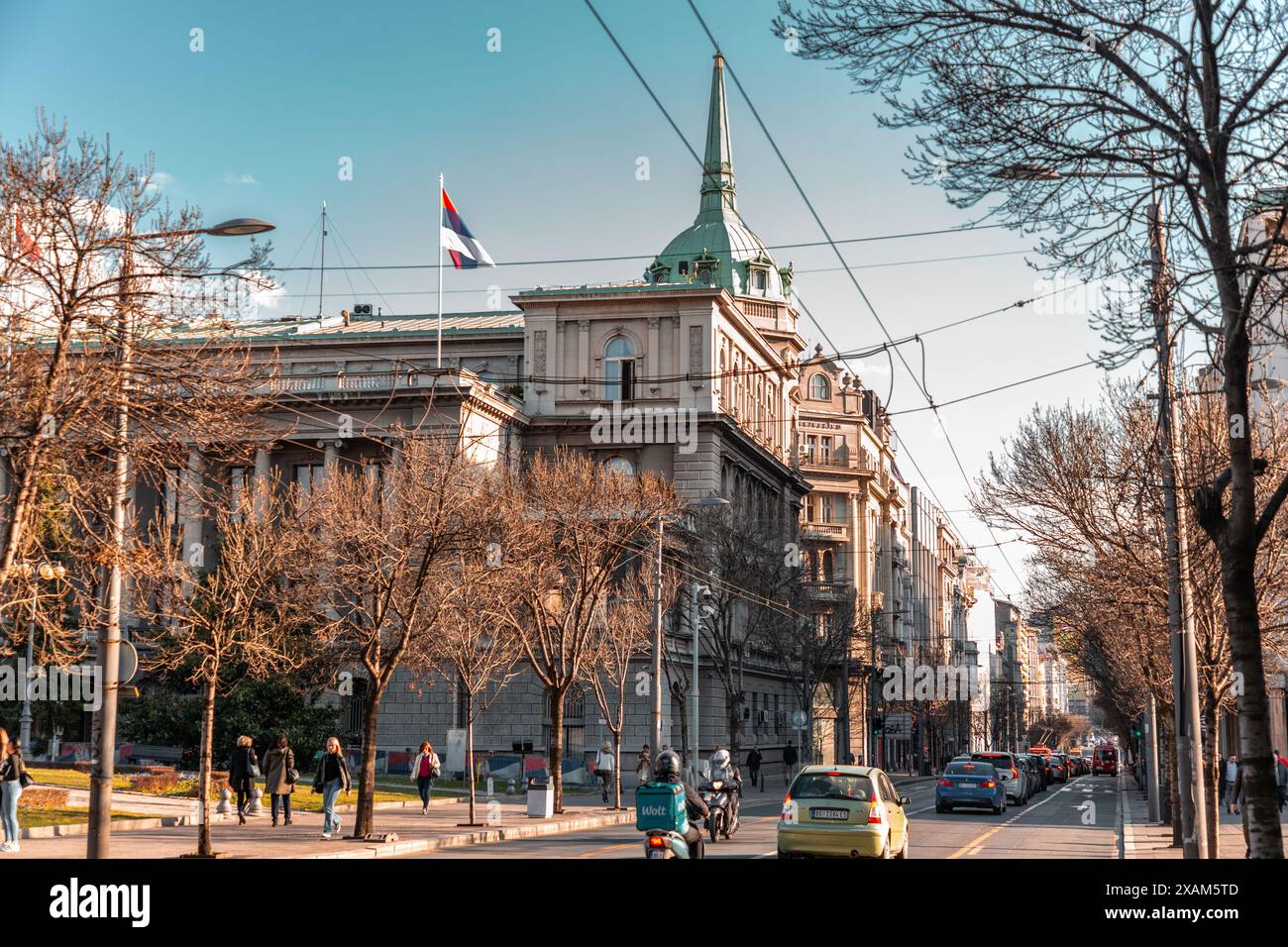 Belgrade, Serbia - 8 FEB 2024: The Old Palace, Stari Dvor in front of ...