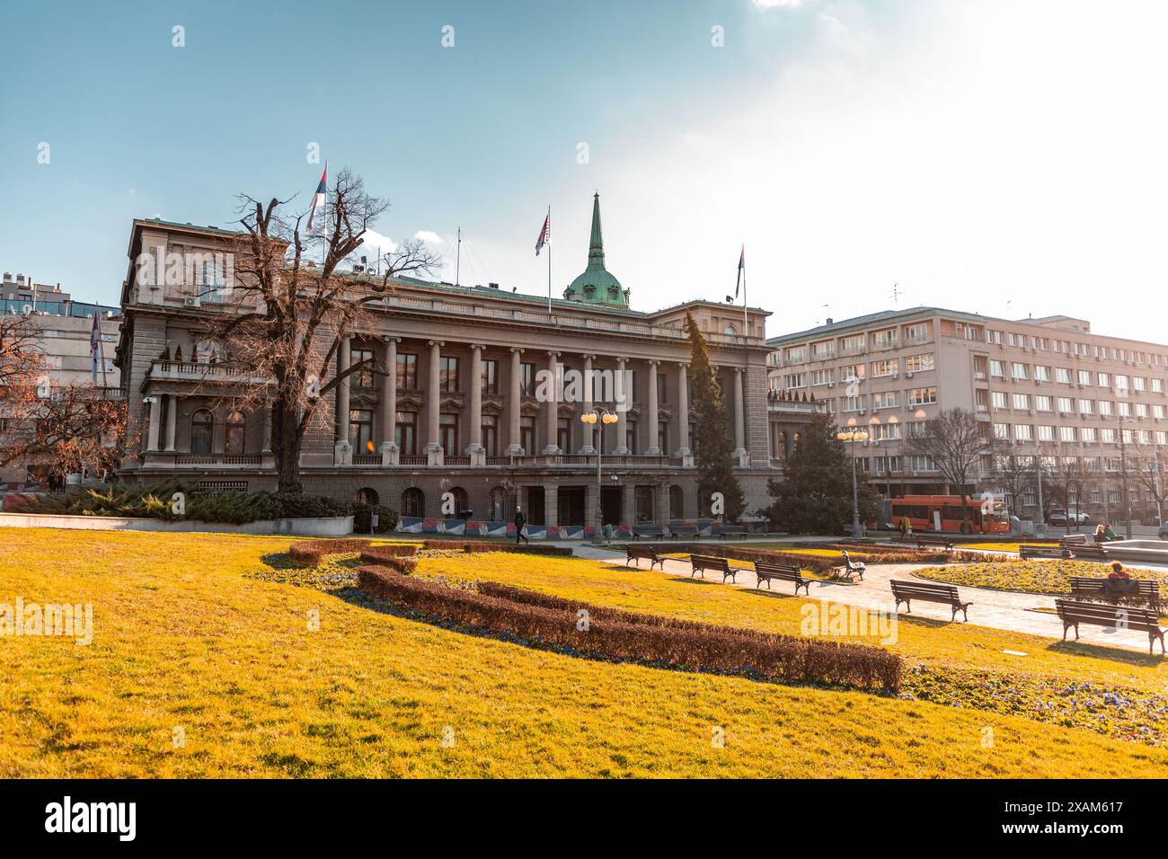 Belgrade, Serbia - 8 FEB 2024: The Old Palace, Stari Dvor in front of ...